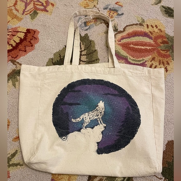 EARTHBOUND | Bags | Earthbound Trading Organic Tote Bag Wolf Howling In ...